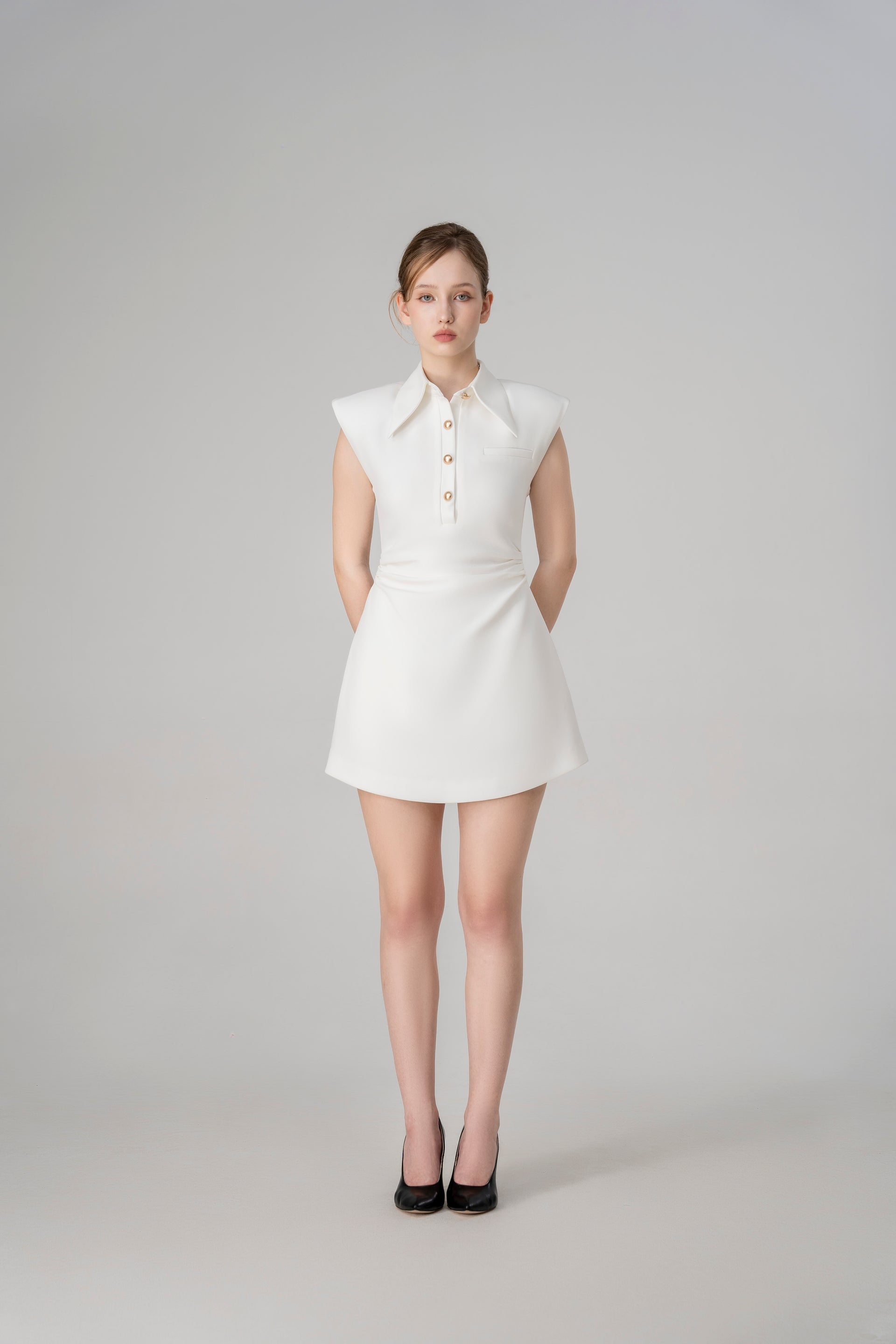 Lesley Cap Sleeves Polo Mini Dress – ANMY BUI